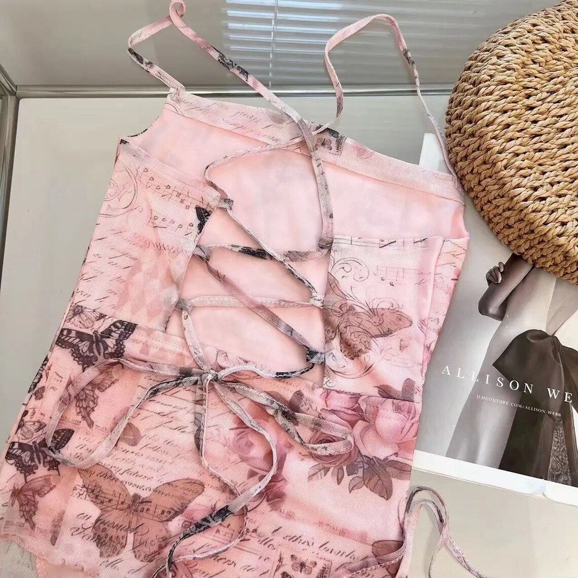 Coquette Summer Butterfly Backless Tie Top - Etsy