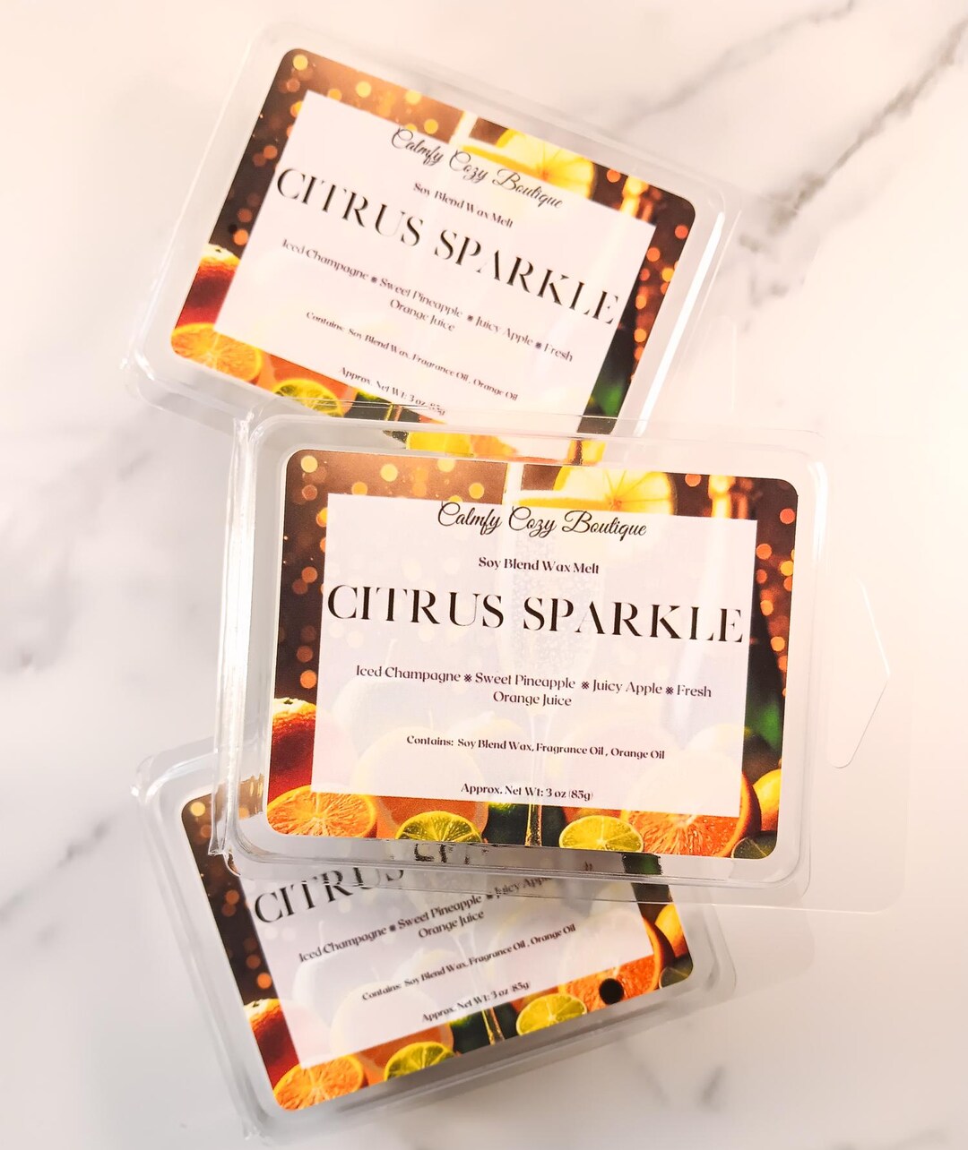CITRUS SPARKLE Wax Melts – Iced Champagne & Pineapple, Orange + Juicy ...
