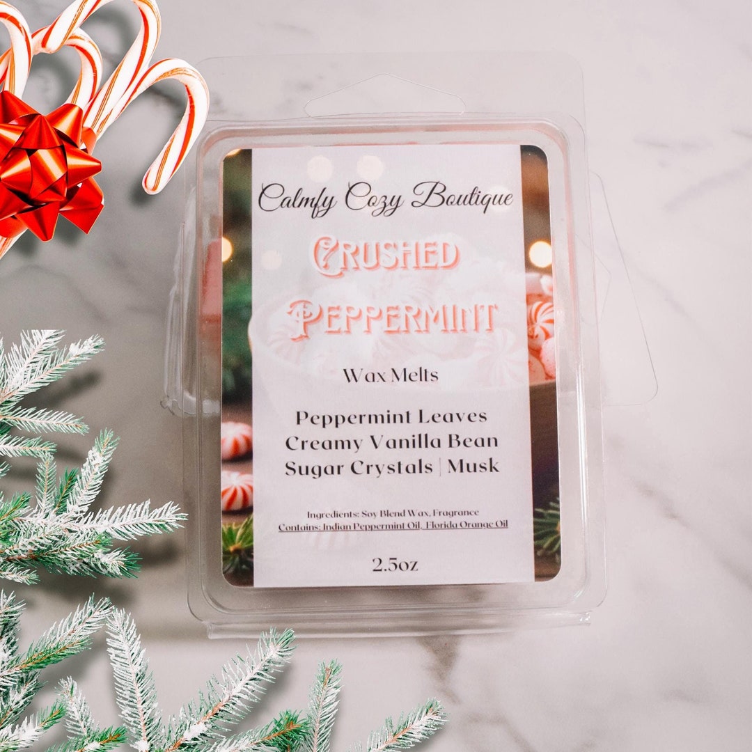Crushed Peppermint Wax Melt Holiday Home Fragrance Peppermint Leaf ...