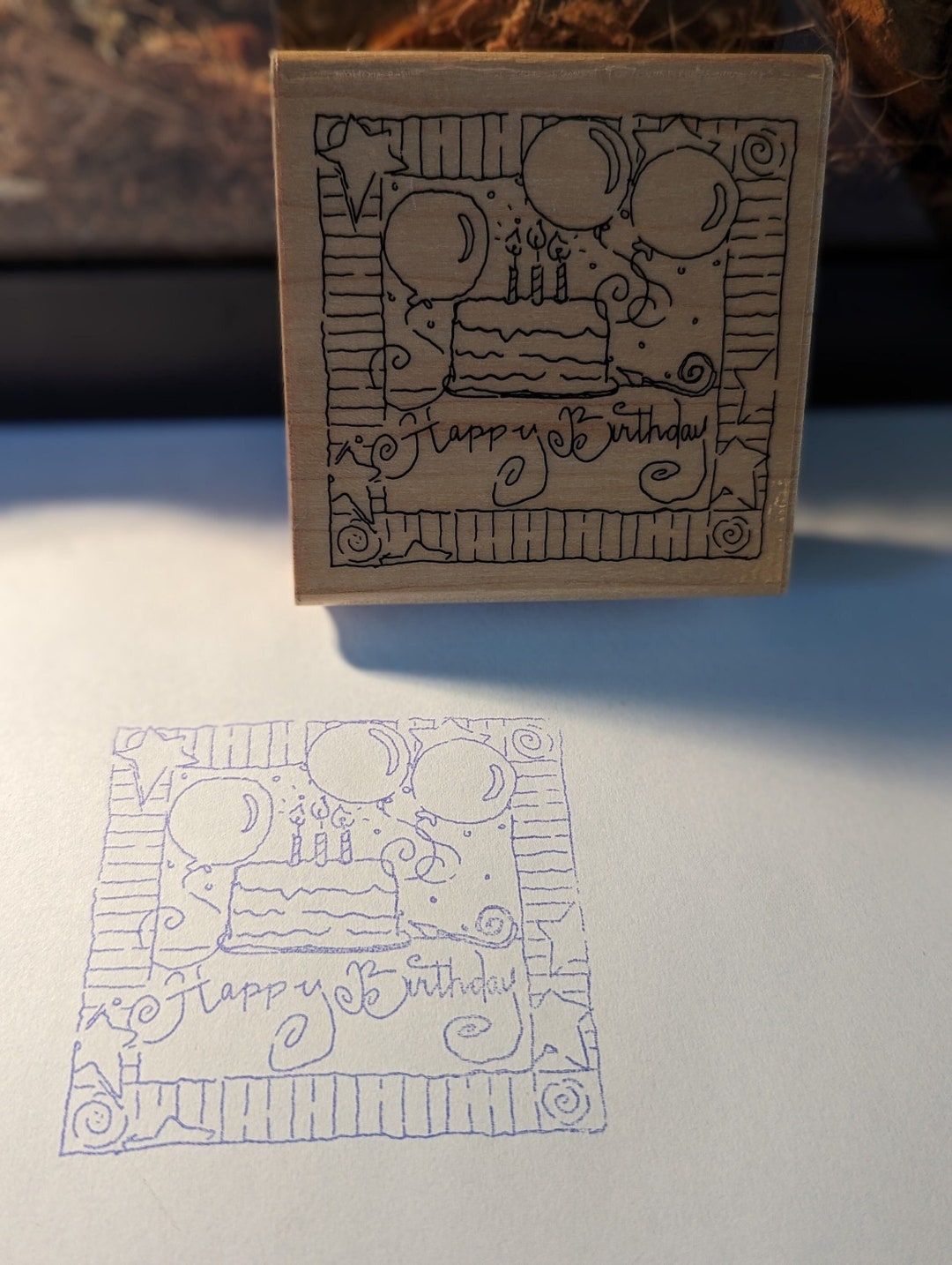 Happy Birthday Rubber Stamp - Etsy