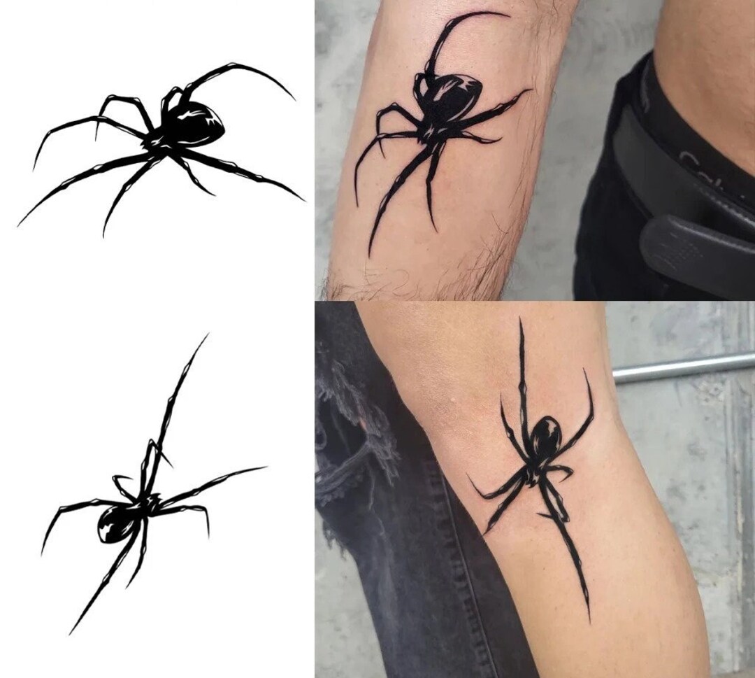 Spider Temporary Tattoo Stickers Waterproof Fake Tattoo Arm Stickers Vegan Friendly Lasts 10