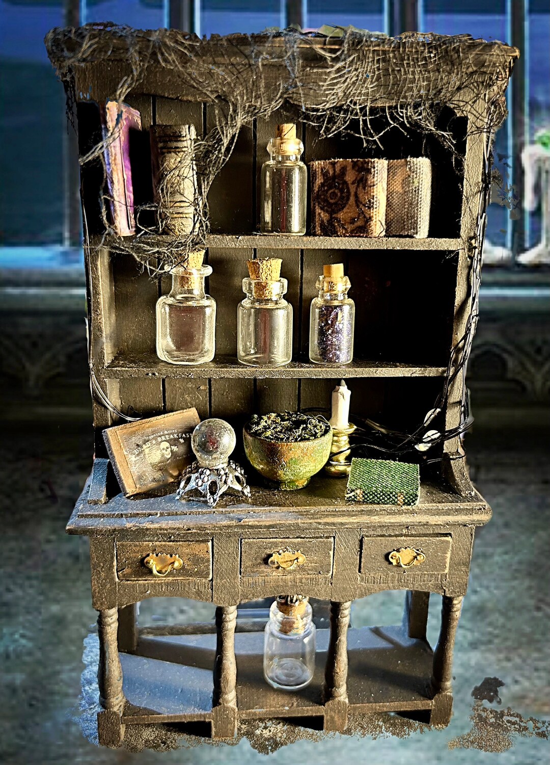 Spooky Curiosity Shelves With 20 Accessories Hallloween Miniature ...