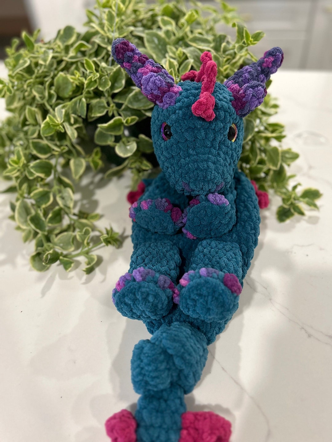 Custom Crochet Dragon Snuggler Made to Order Dragon Plushie Hand Made ...