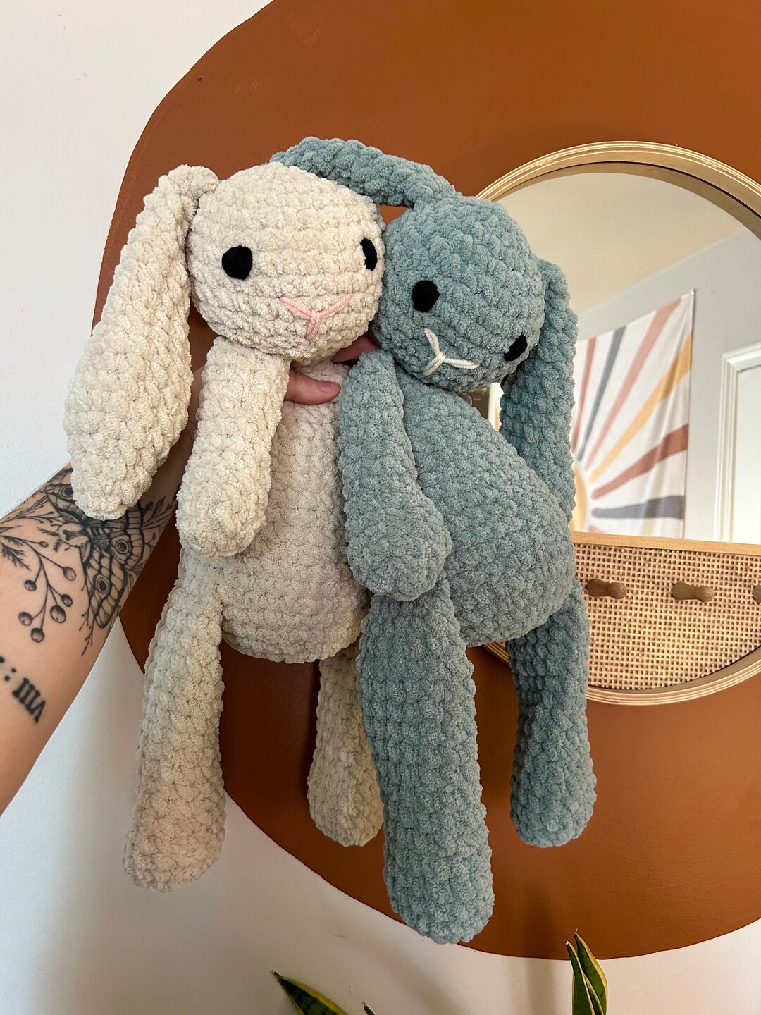 Boho Bunny Stuffie | Crochet Bunny Snuggler | Amigurumi Bunny | Easter ...