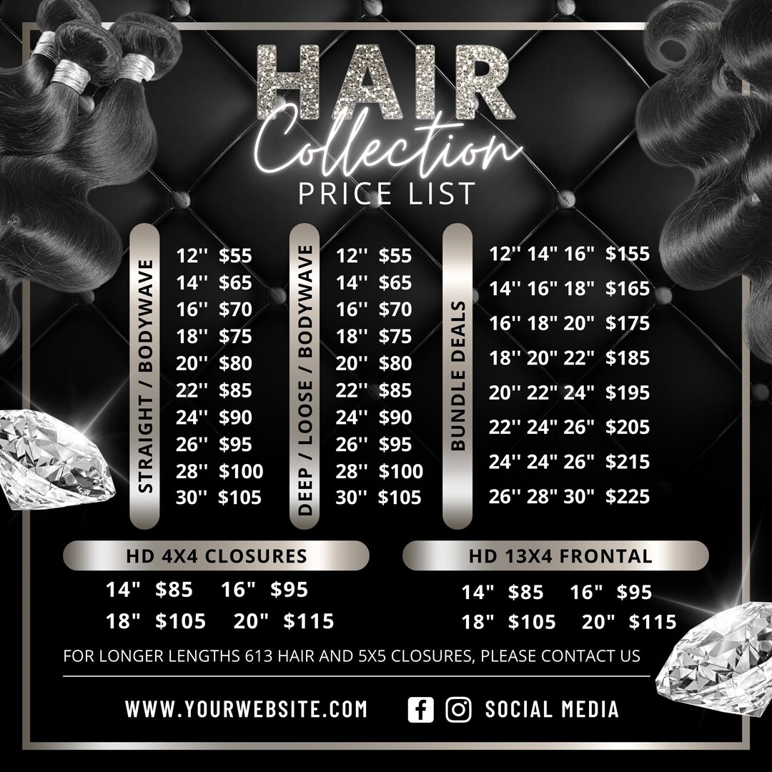 Hair Collection Template - Etsy