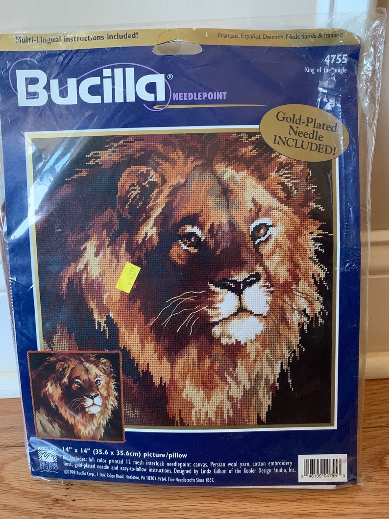 Needlepoint by Bucilla King of the Jungle - Etsy