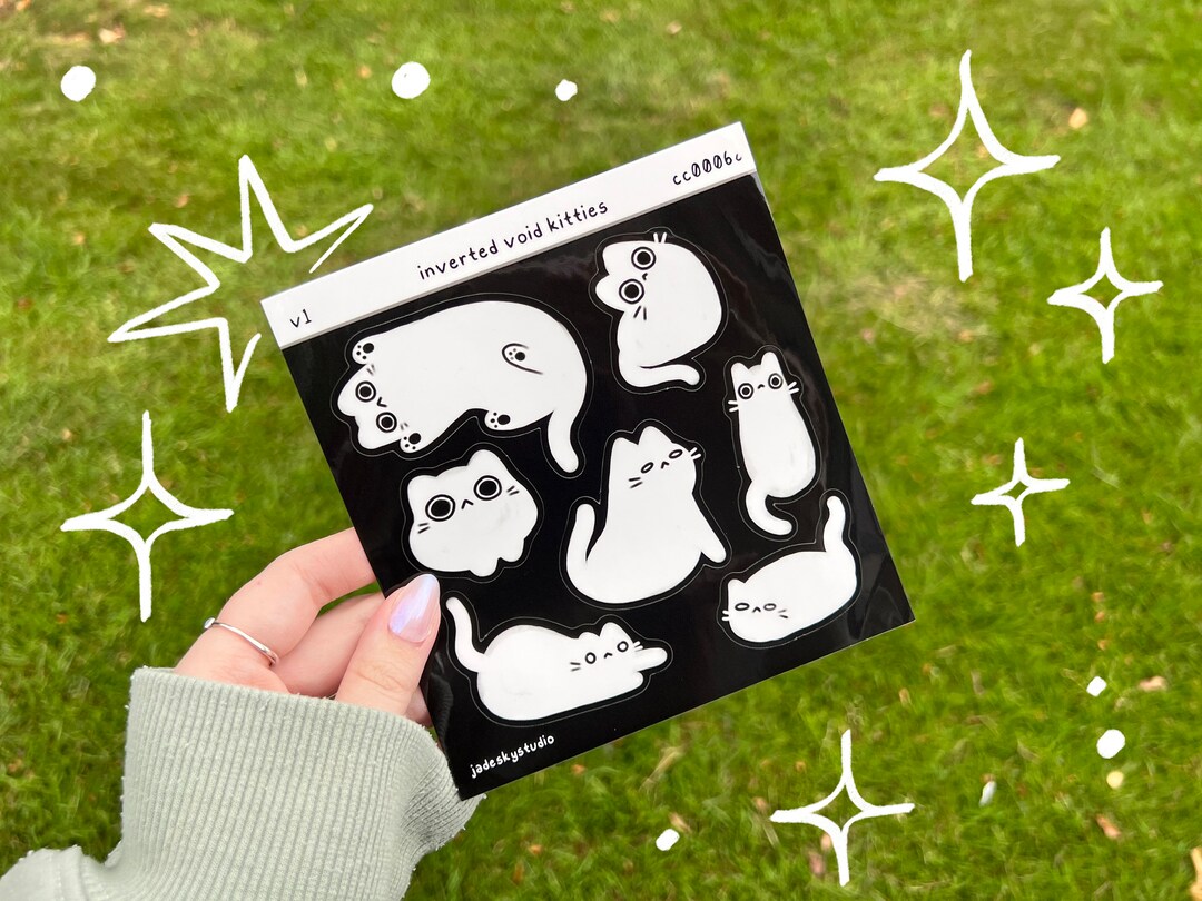 Inverted Void Kitties Waterproof Sticker Sheet! - Etsy