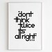 Bob Dylan Don't Think Twice Poster - Etsy