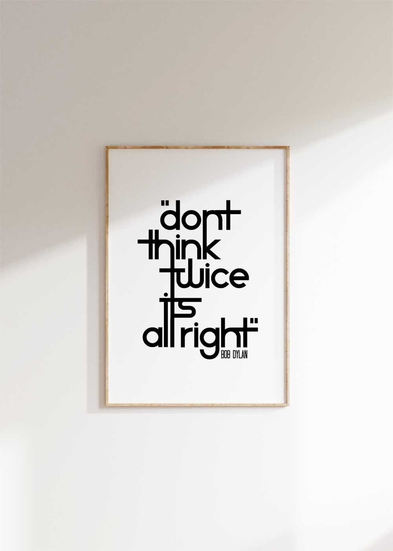 Bob Dylan Don't Think Twice Poster - Etsy