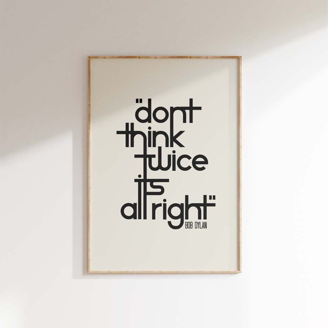 Bob Dylan Don't Think Twice Poster - Etsy