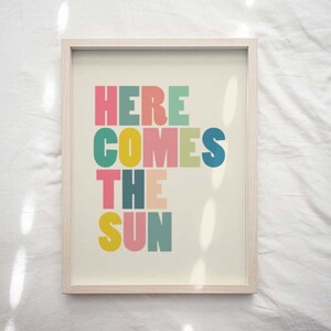 Beatles Here Comes the Sun Poster Art Print Unframed | Etsy