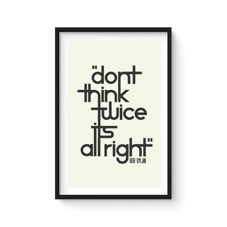 Bob Dylan Don't Think Twice Poster | Etsy