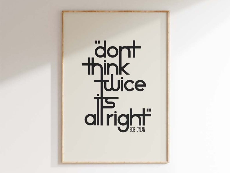 Bob Dylan Don't Think Twice Poster - Etsy