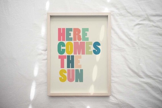 Beatles Here Comes the Sun Poster Art Print Unframed | Etsy