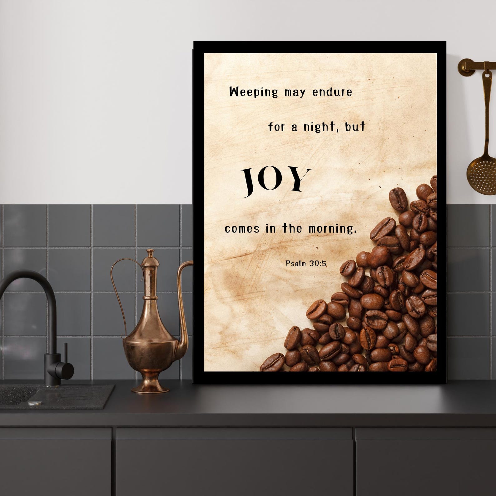 Psalm 30:5 Scripture Wall Art | Scripture Digital Print | Faith Kitchen ...