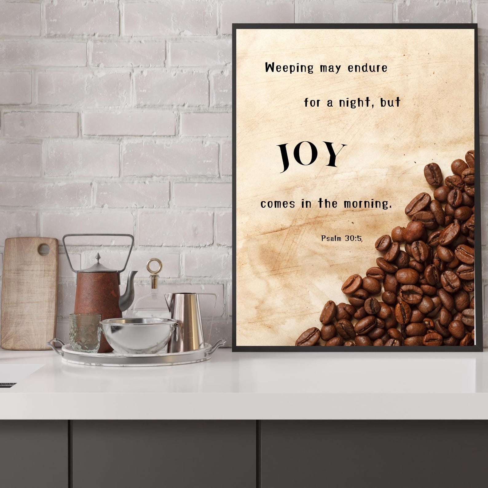 Psalm 30:5 Scripture Wall Art | Scripture Digital Print | Faith Kitchen ...