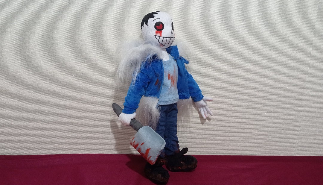 Sans With a Bloody Axe Games Plush Toy (40cm) 15.7'' Untertale Fanart ...