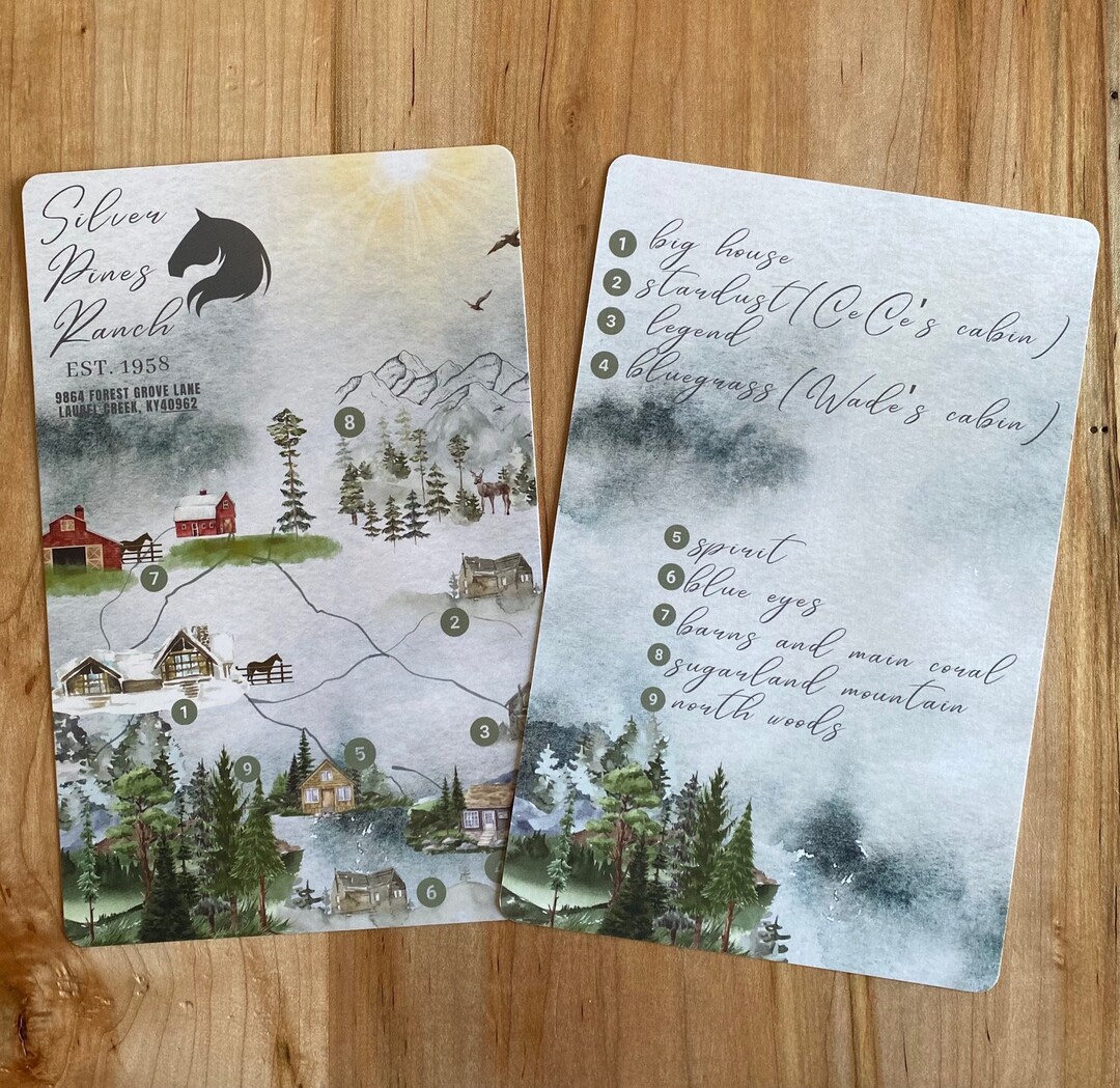 Silver Pines 5 X 9 Ranch and Grounds Map Front and Back Printed Glossy ...
