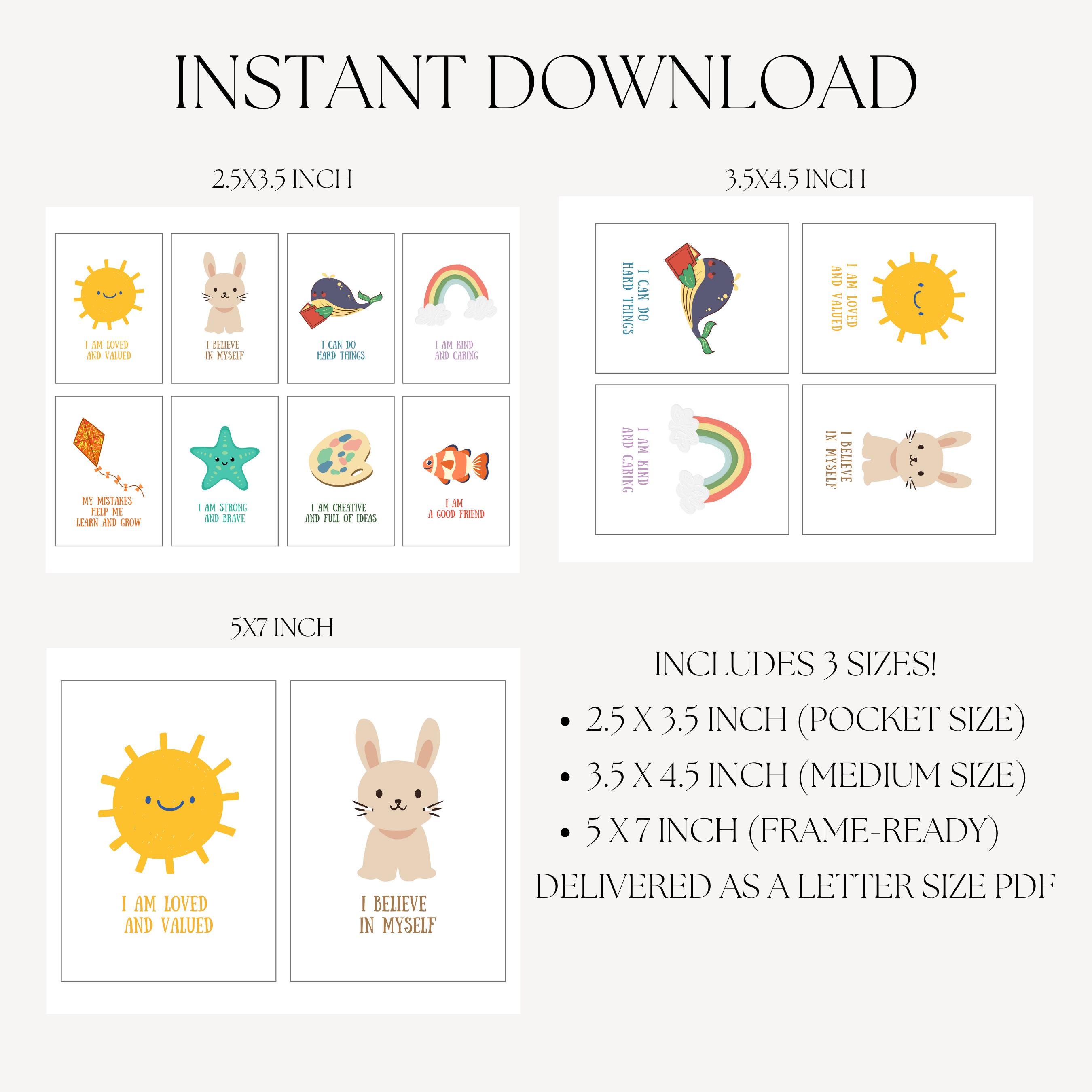 Kids Affirmation Cards: 25 Mindfulness Cards for Confidence (printable ...