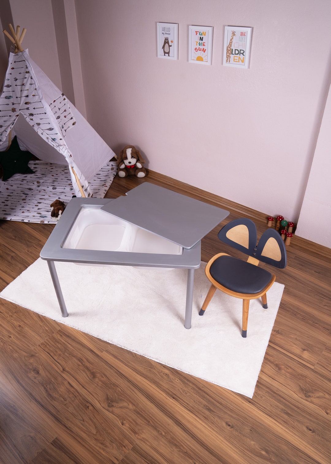 Kids Personalized Table Set, Custom Children's Furniture, Modern ...