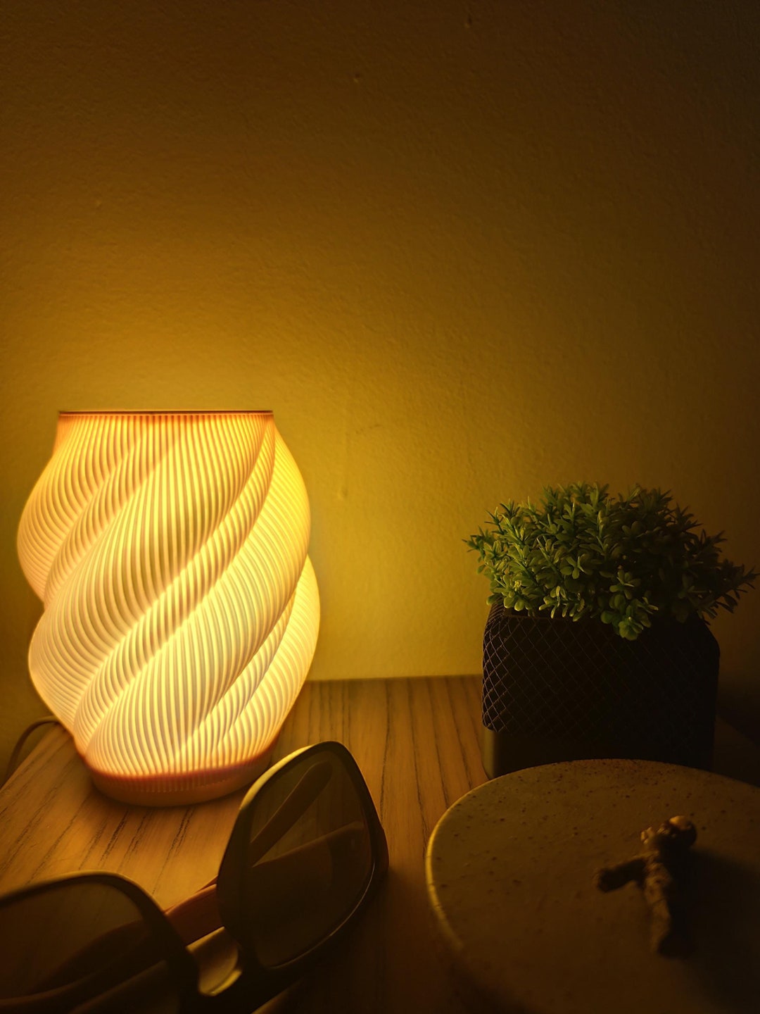 Handcrafted Spiral Glow LED Table Lamp - Modern Minimalist Design - Etsy