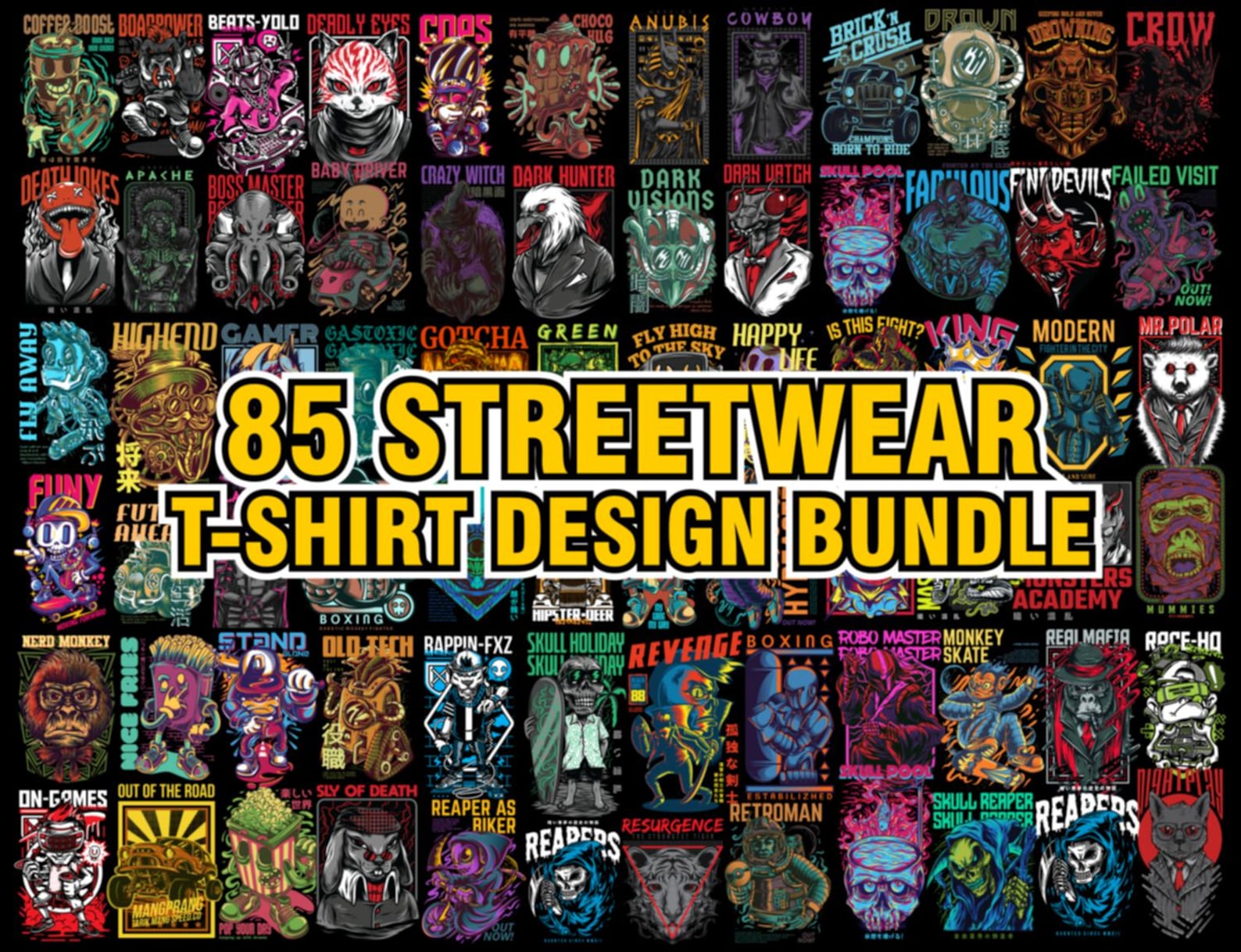 Trendy Streetwear Tee Bundle - DTF, DTG, Sublimation, Screen Printing ...