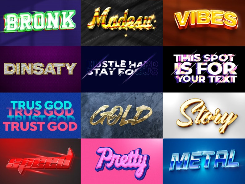 Premium Text Effects, PSD Files, Design Illustration 3D Fully Editable ...