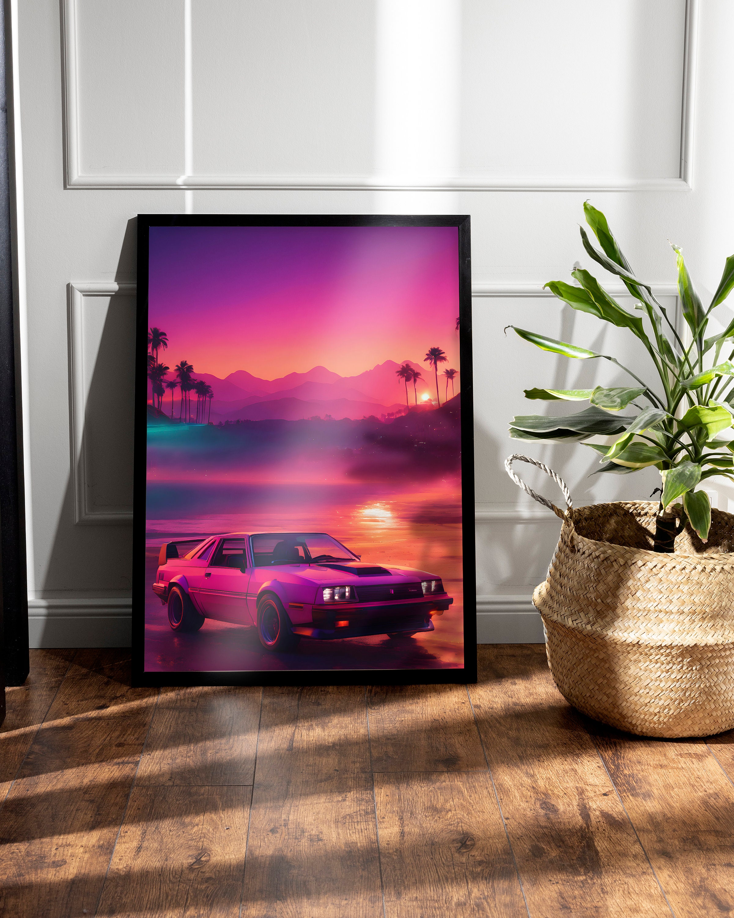 Synthwave Poster Digital Art | Printable Wall Art | Cyber City Print ...