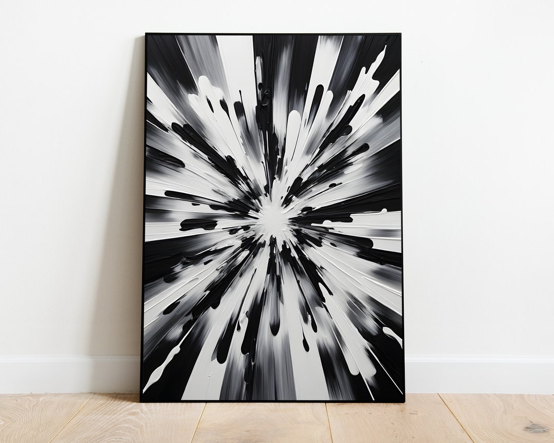 Black and White Abstract Poster Digital Art | Printable Wall Art ...