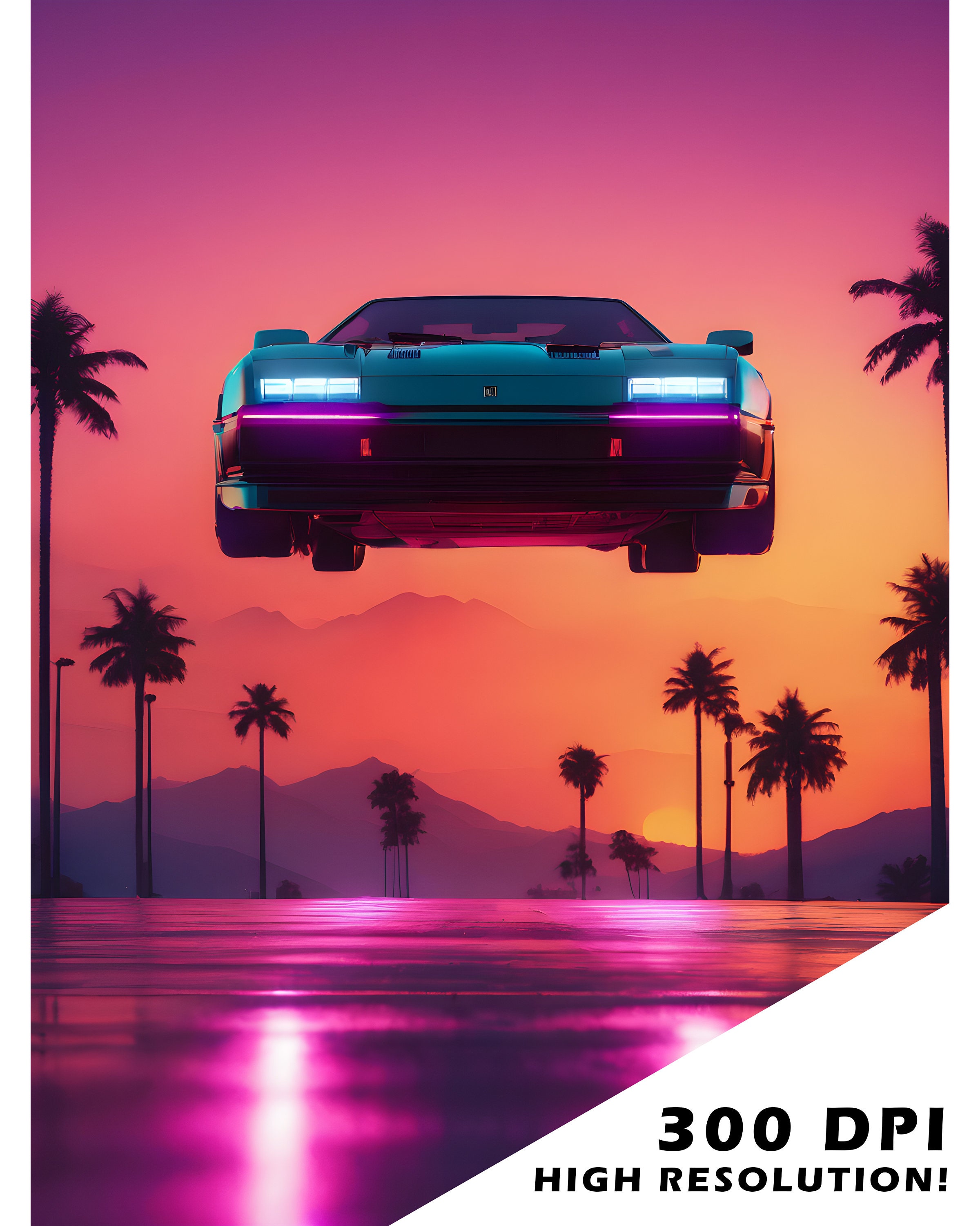 Synthwave Poster Digital Art | Printable Wall Art | Cyber City Print ...