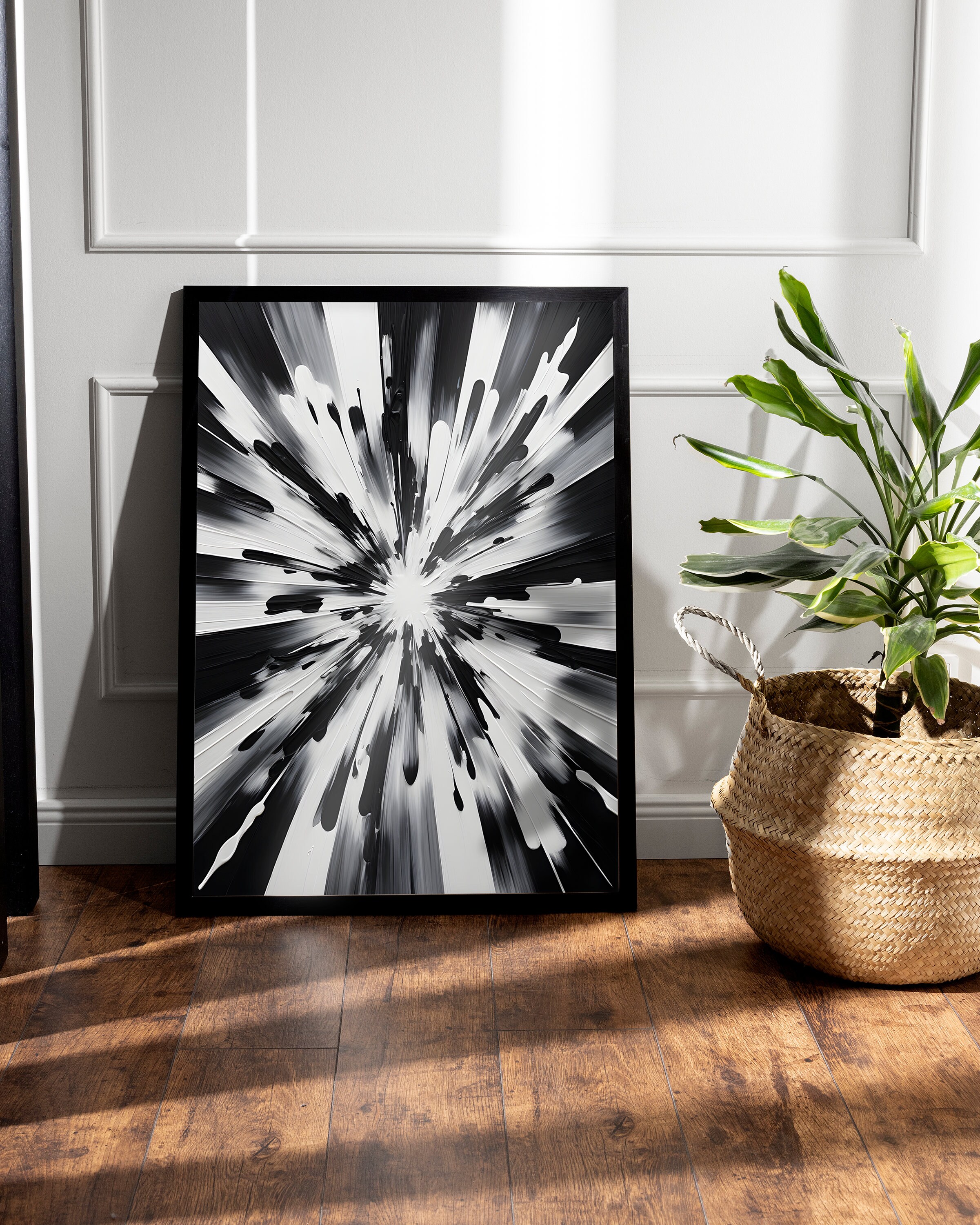 Black and White Abstract Poster Digital Art | Printable Wall Art ...