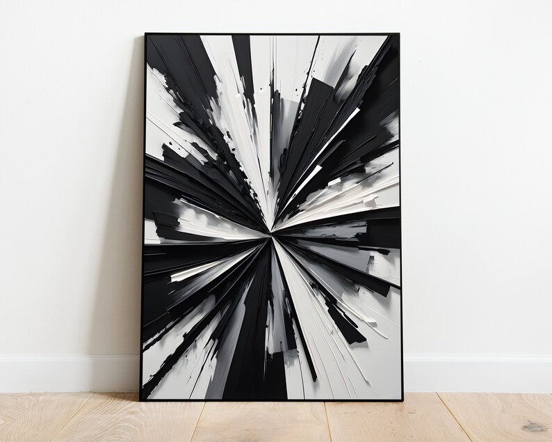 Black and White Abstract Poster Digital Art | Printable Wall Art ...
