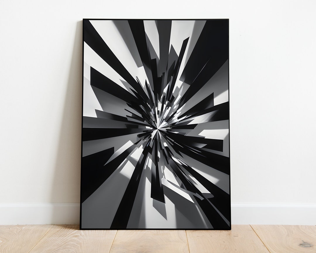 Black and White Abstract Poster Digital Art | Printable Wall Art ...