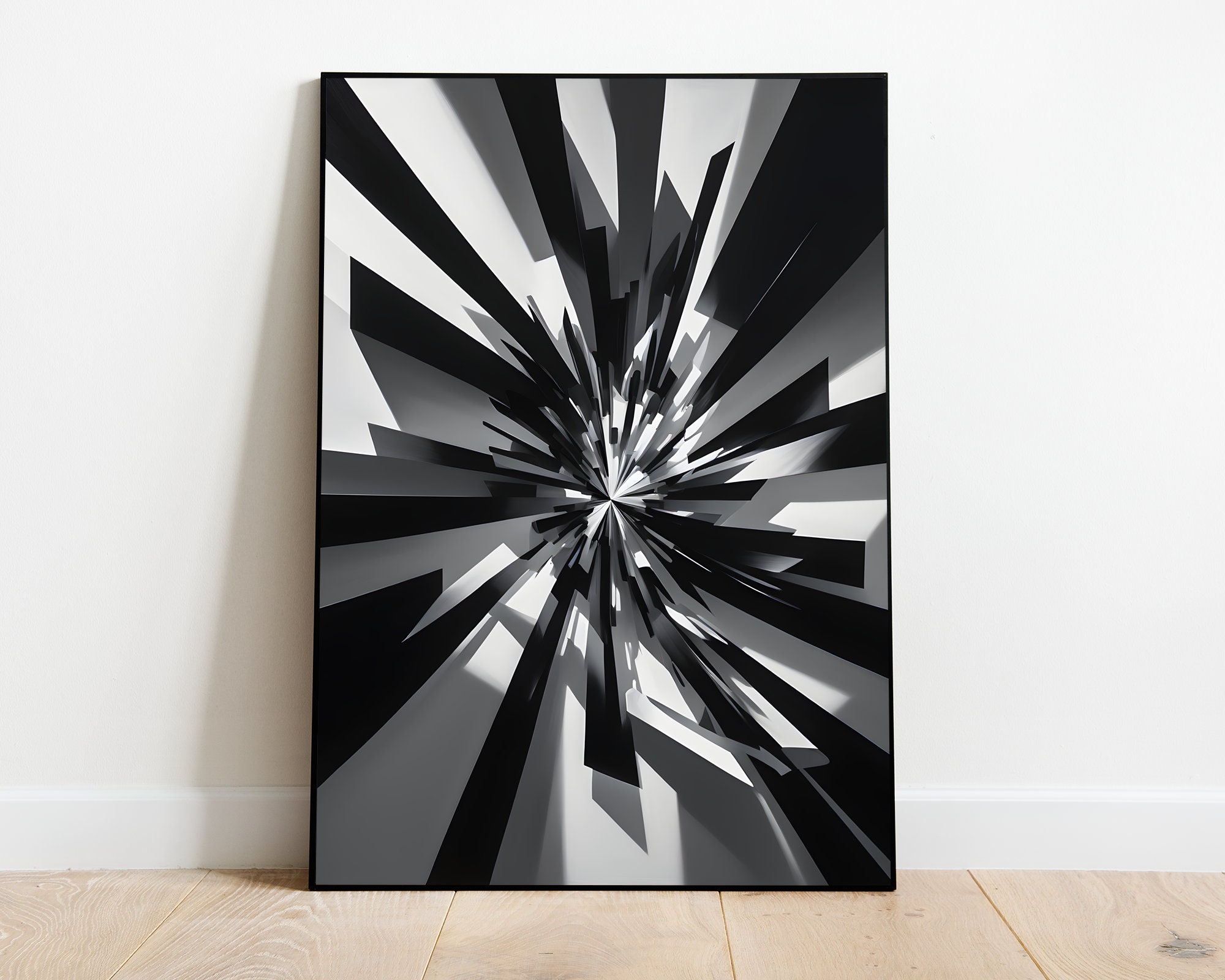 Black and White Abstract Poster Digital Art | Printable Wall Art ...