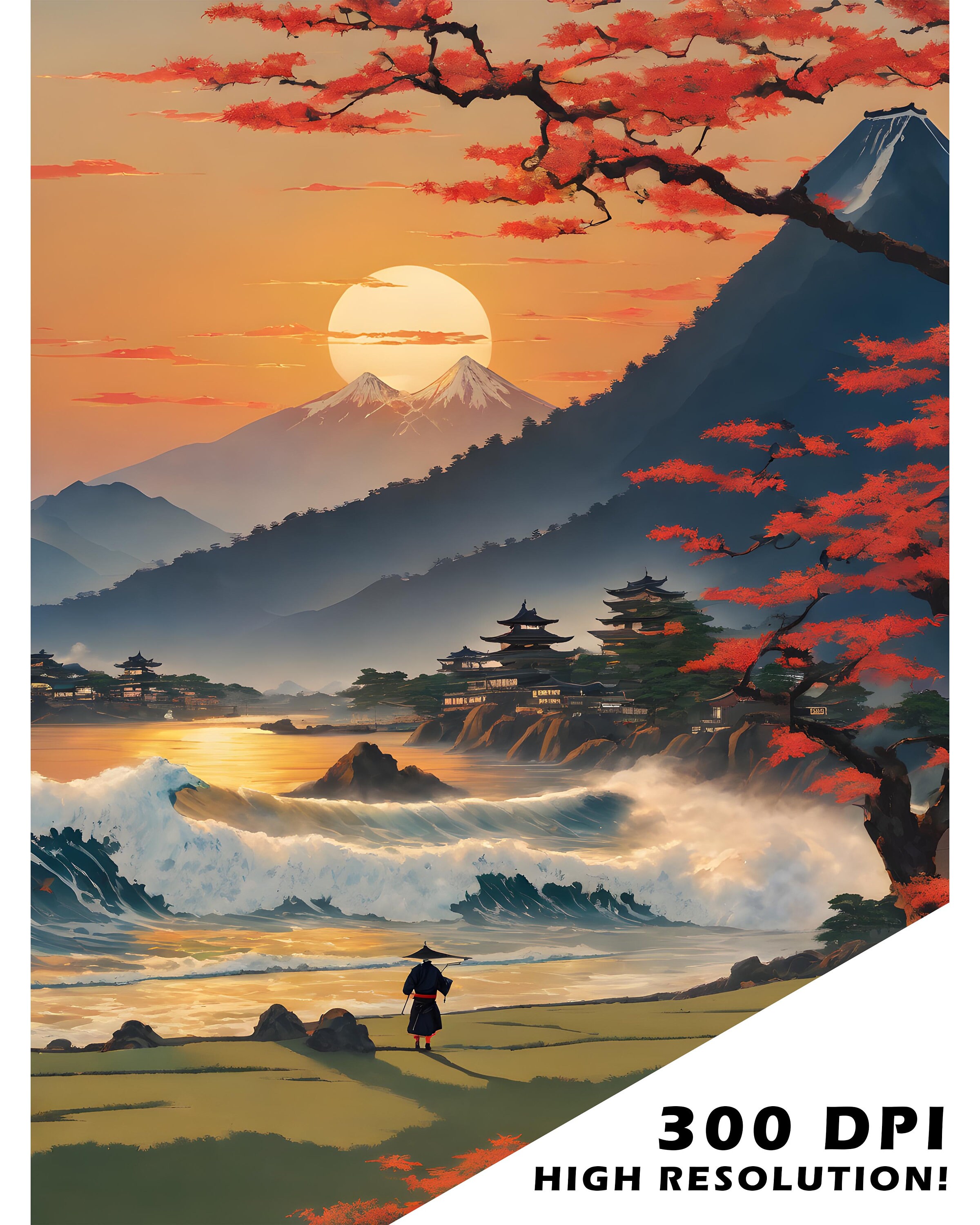 Japanese Ukiyo-e Poster Digital Art Printable Wall Art Ukiyo-e Print ...