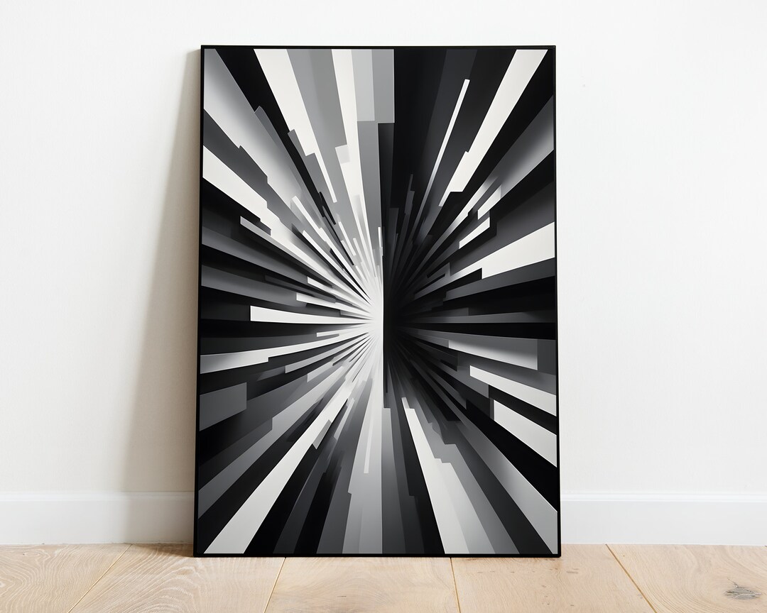 Black and White Abstract Poster Digital Art | Printable Wall Art ...