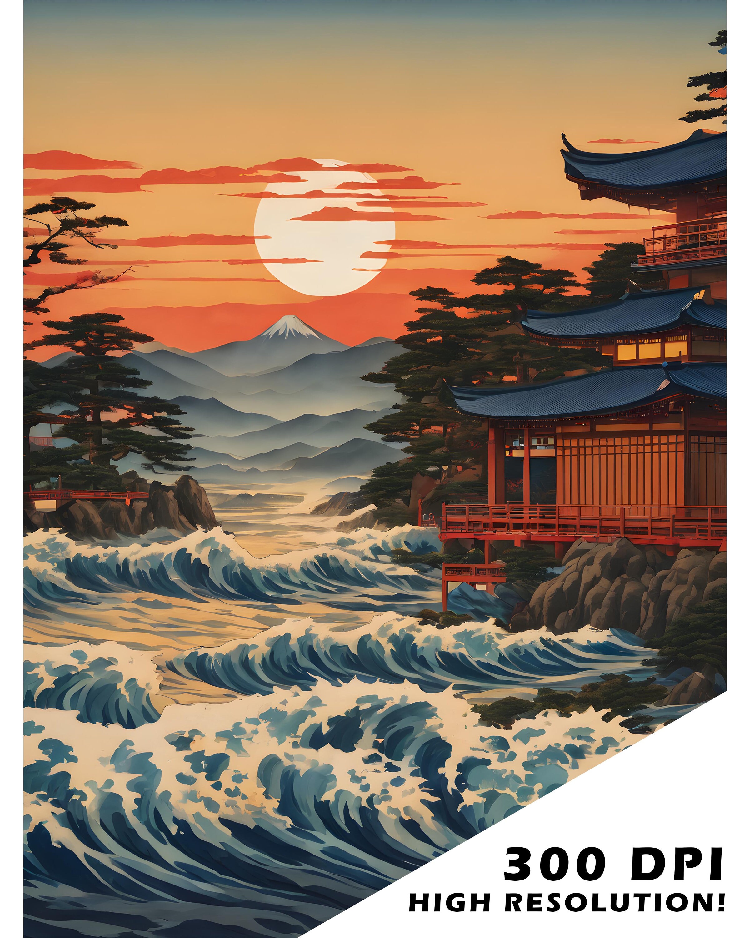 Japanese Ukiyo-e Poster Digital Art | Printable Wall Art | Ukiyo-e ...