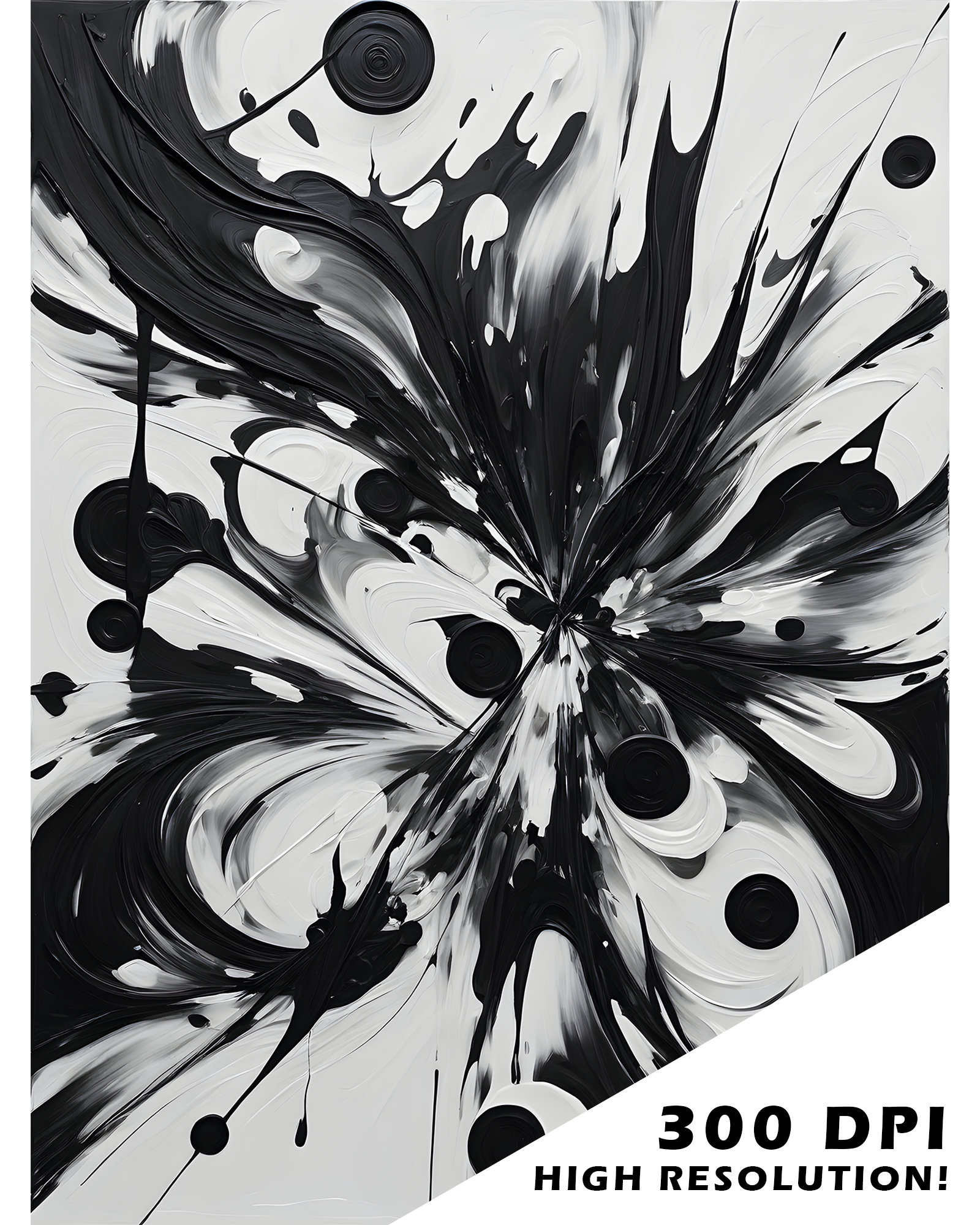 Black and White Abstract Poster Digital Art | Printable Wall Art ...