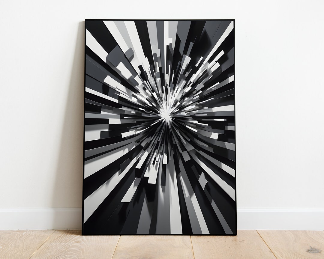 Black and White Abstract Poster Digital Art | Printable Wall Art ...