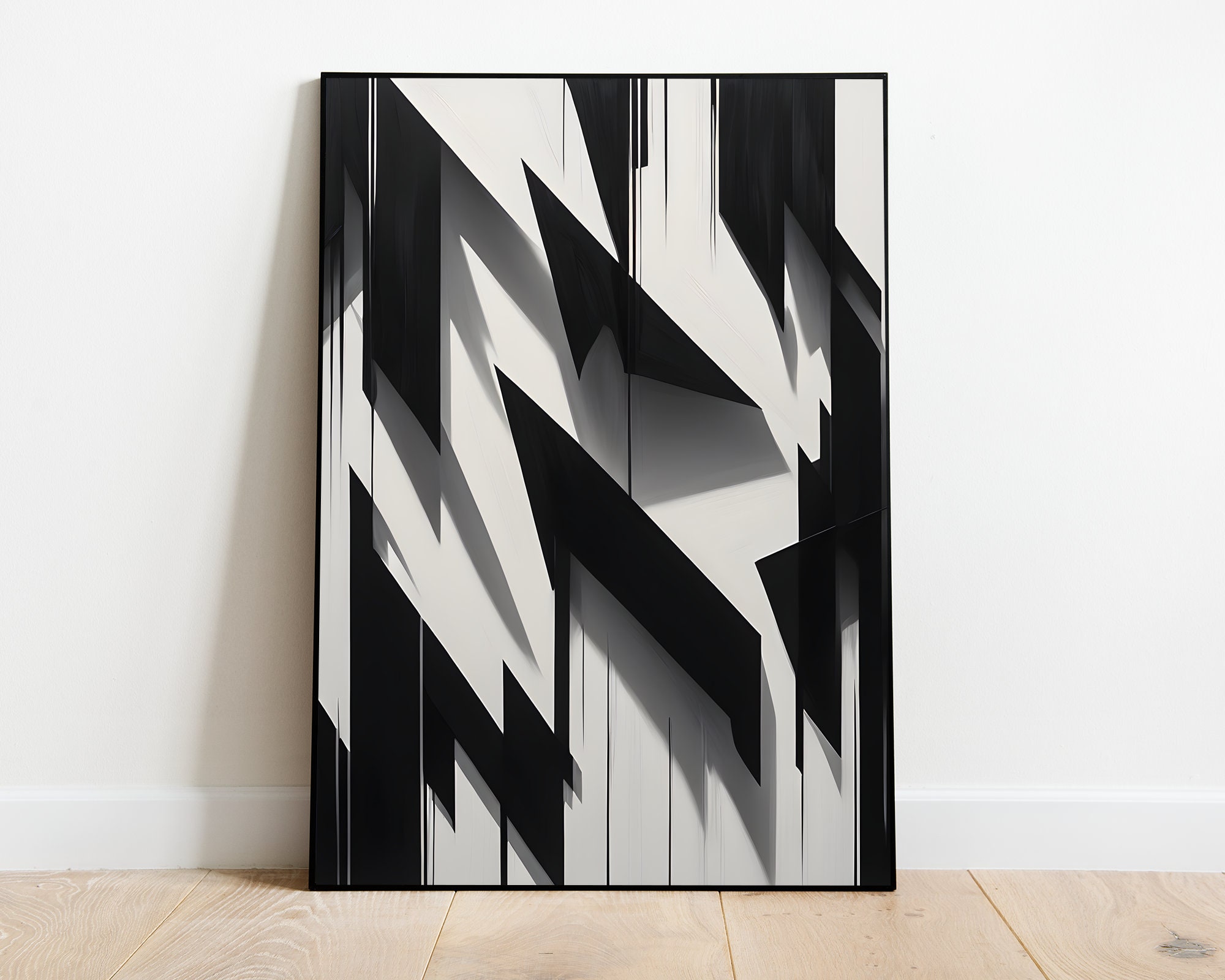 Black and White Abstract Poster Digital Art | Printable Wall Art ...