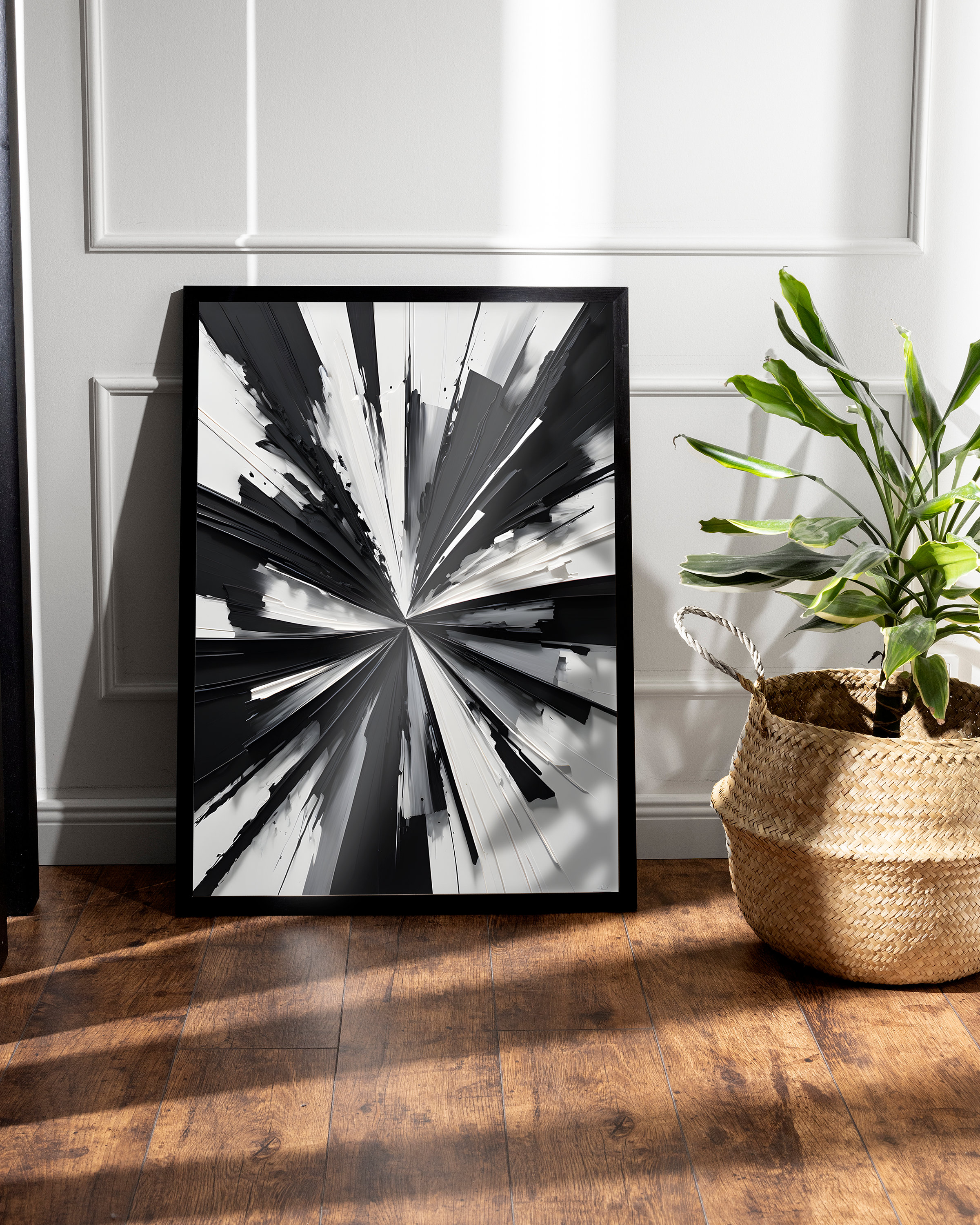 Black and White Abstract Poster Digital Art | Printable Wall Art ...