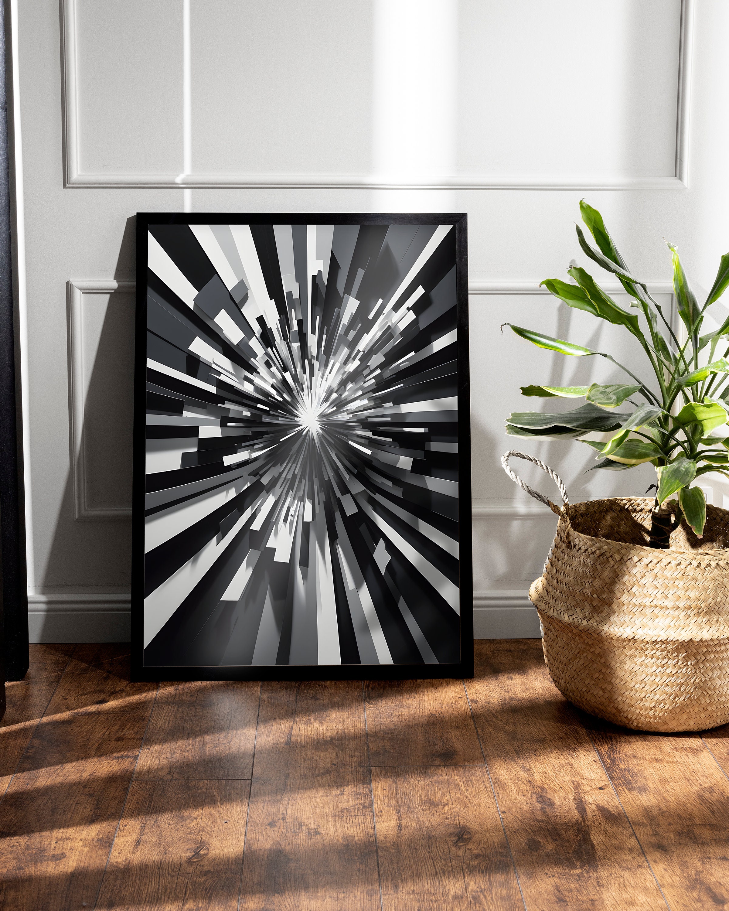 Black and White Abstract Poster Digital Art | Printable Wall Art ...