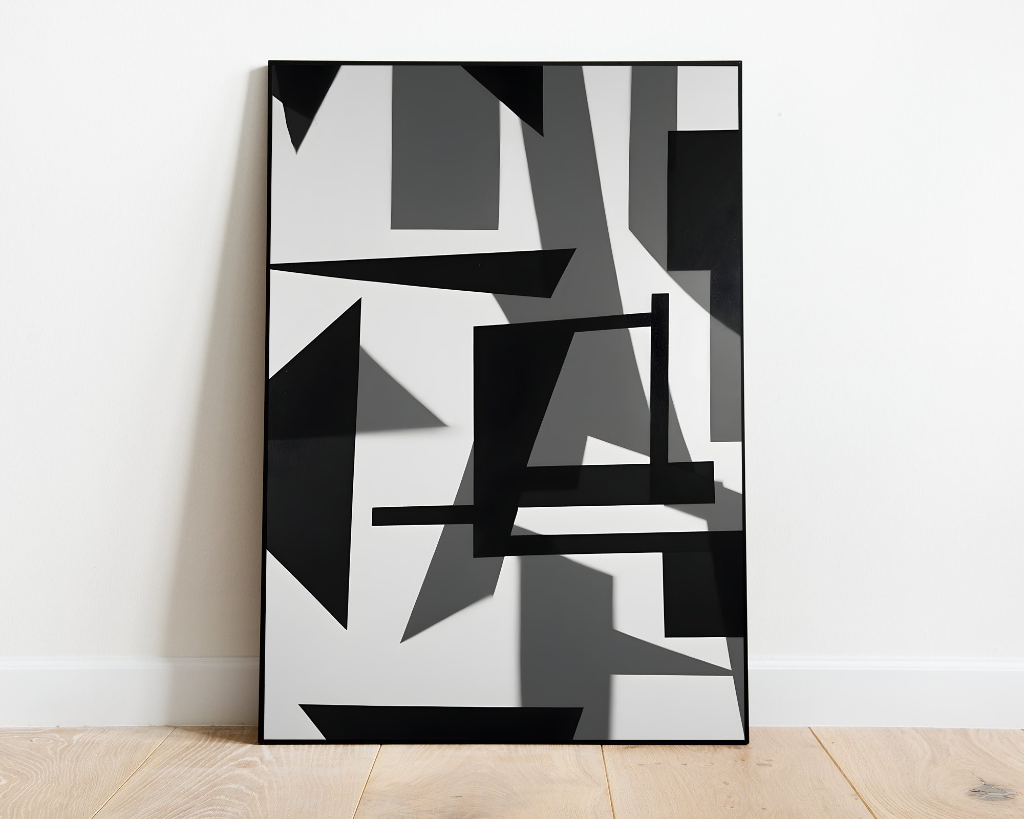 Black and White Abstract Poster Digital Art Printable Wall Art Black ...