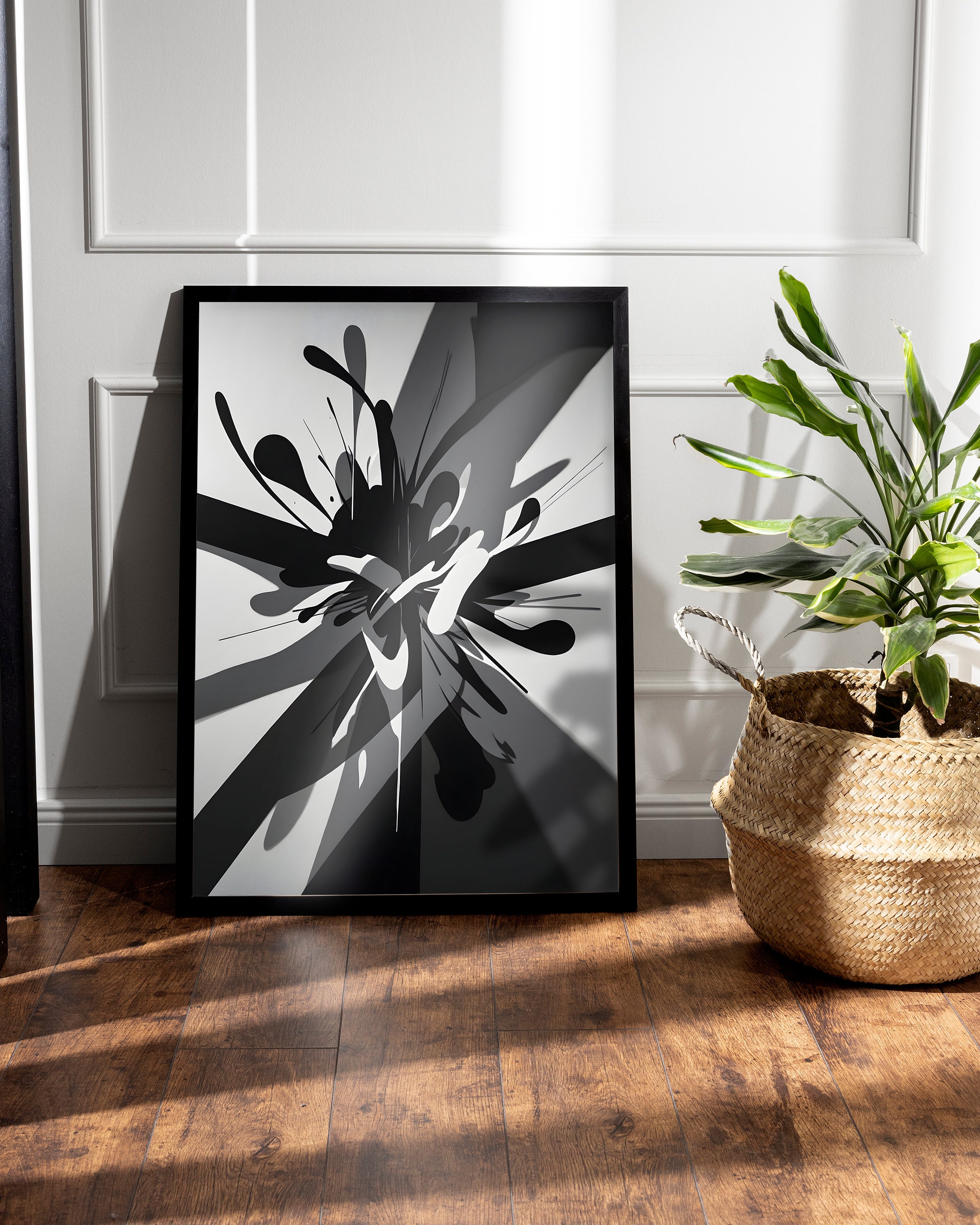 Black and White Abstract Poster Digital Art | Printable Wall Art ...