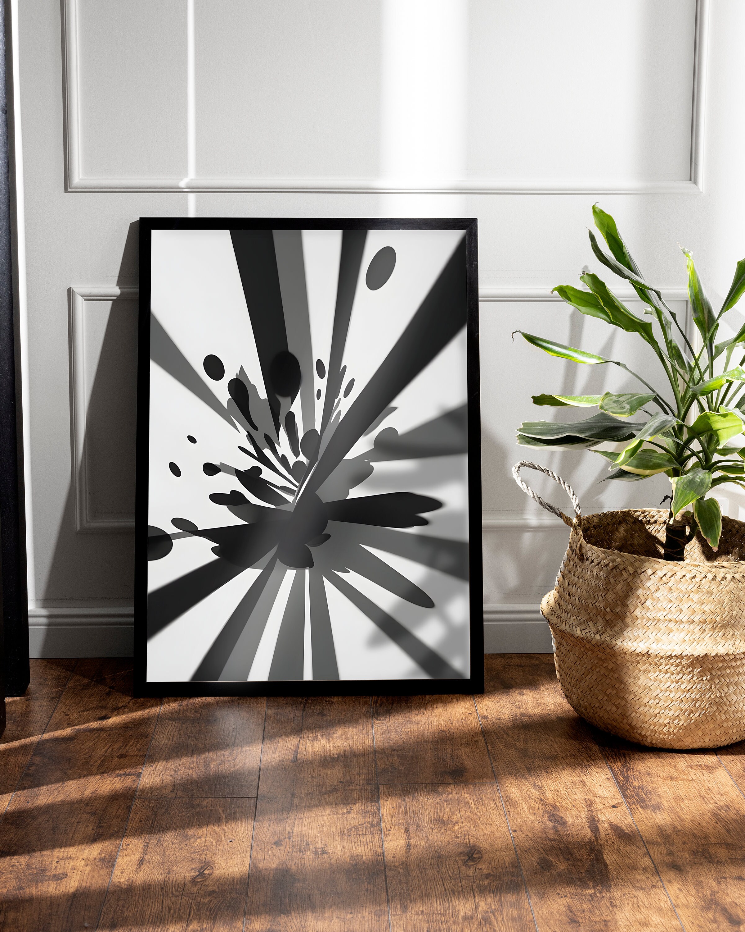 Black and White Abstract Poster Digital Art | Printable Wall Art ...