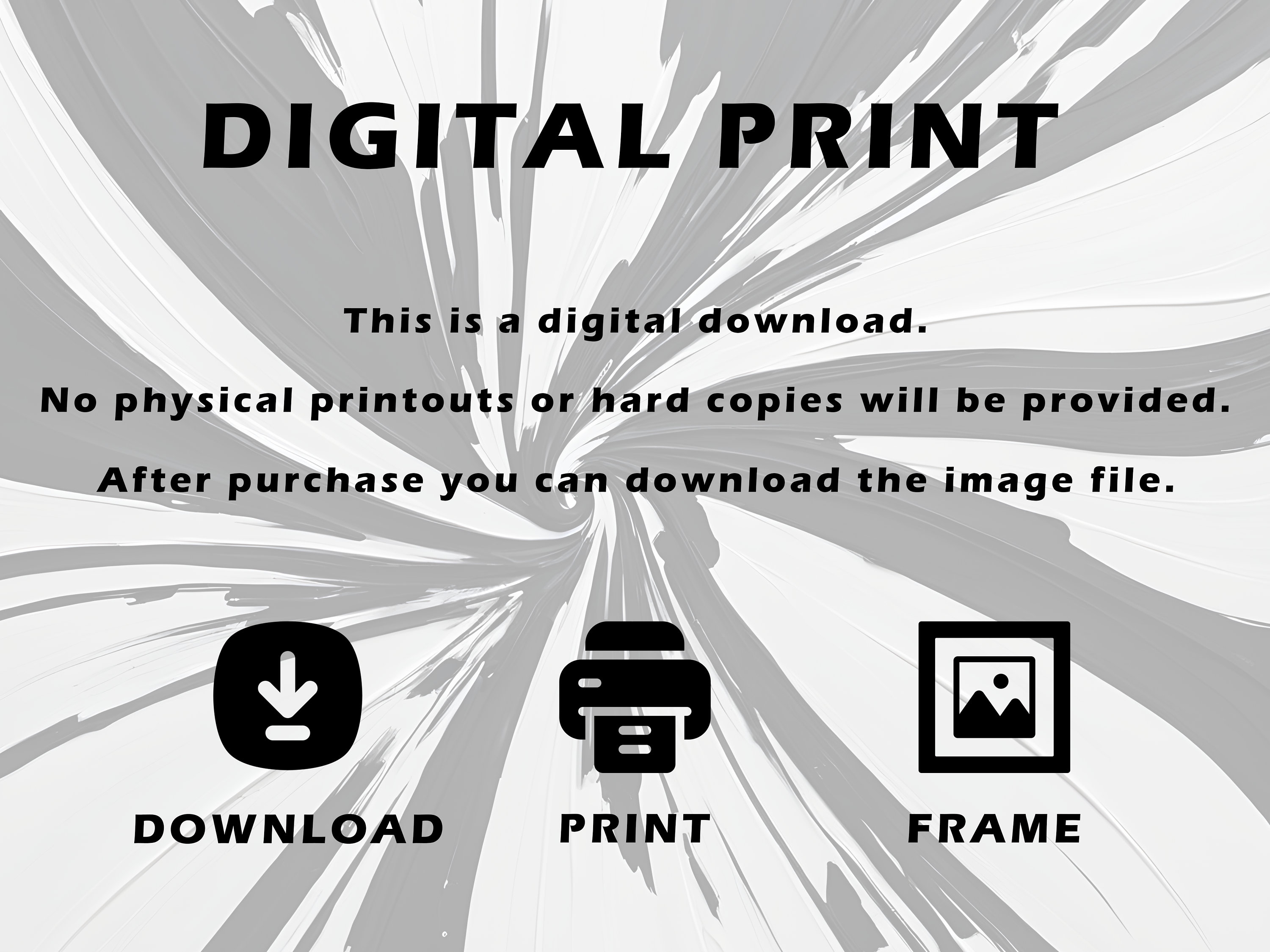 Black and White Abstract Poster Digital Art | Printable Wall Art ...