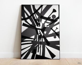 Abstract Black & White Digital Download Poster - Etsy