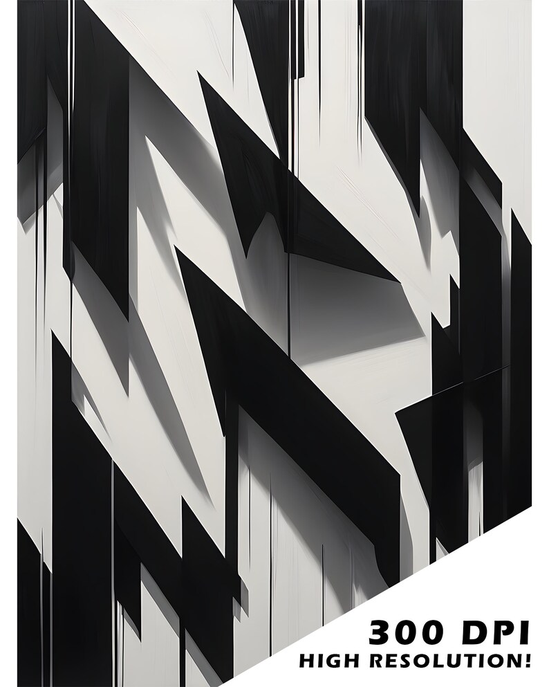 Black and White Abstract Poster Digital Art | Printable Wall Art ...