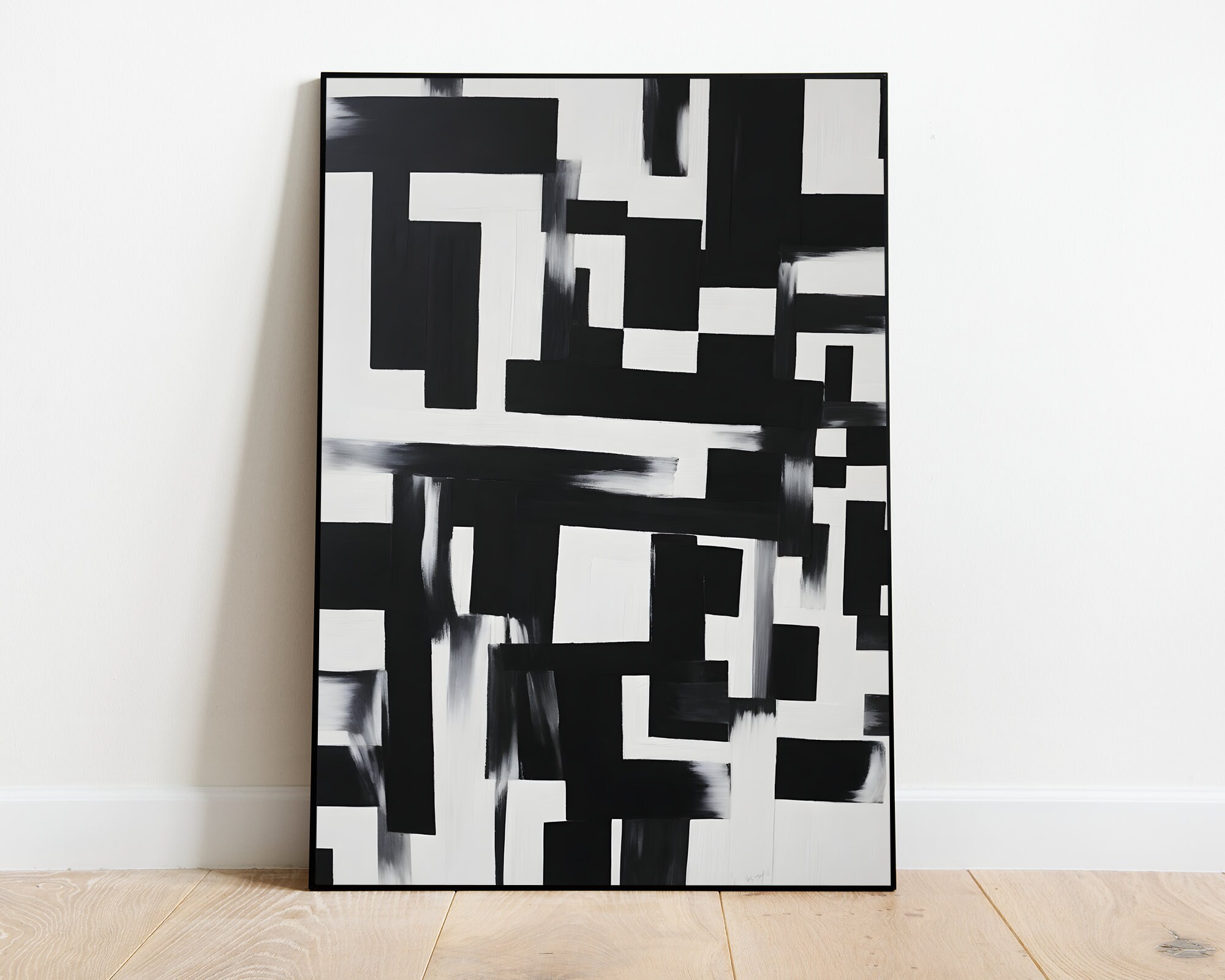 Black and White Abstract Poster Digital Art Printable Wall Art Black ...