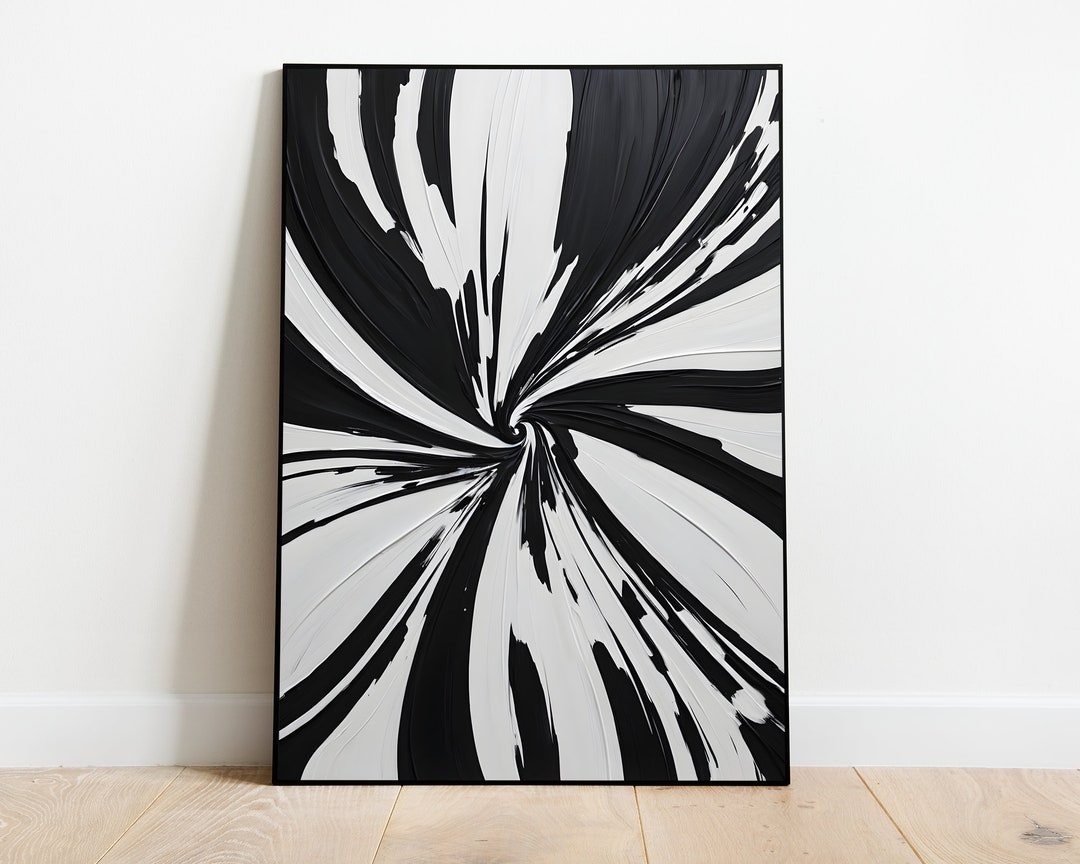 Black and White Abstract Poster Digital Art Printable Wall Art Black ...